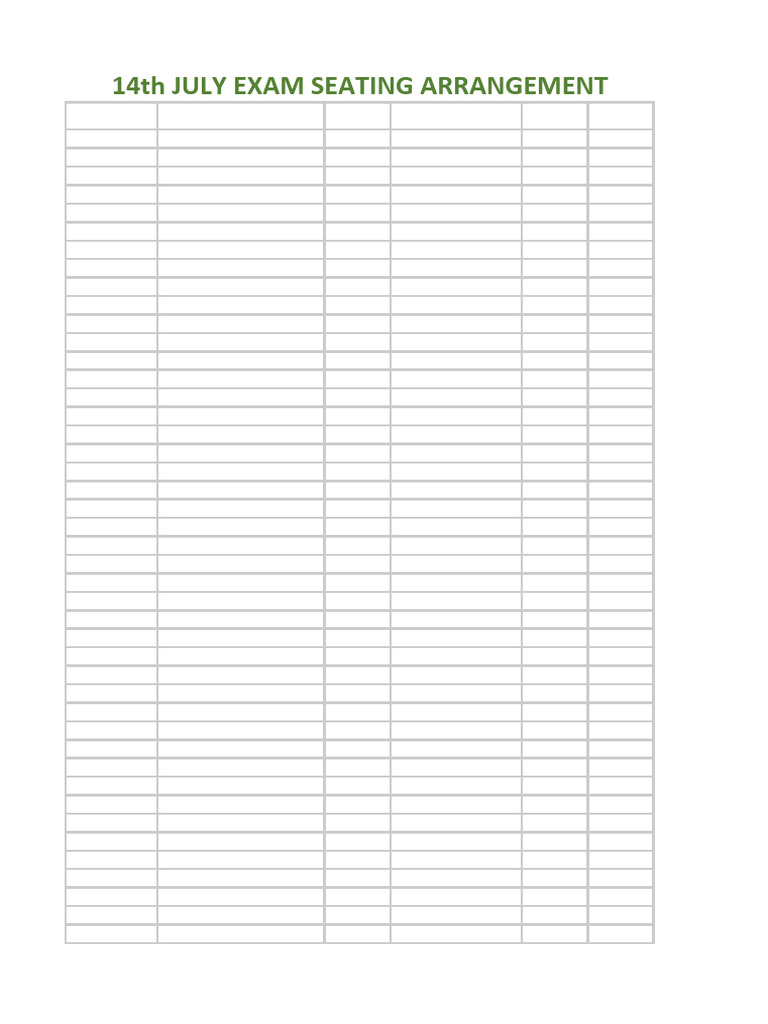 14th JULY EXAM SEATING ARRANGEMENT | PDF