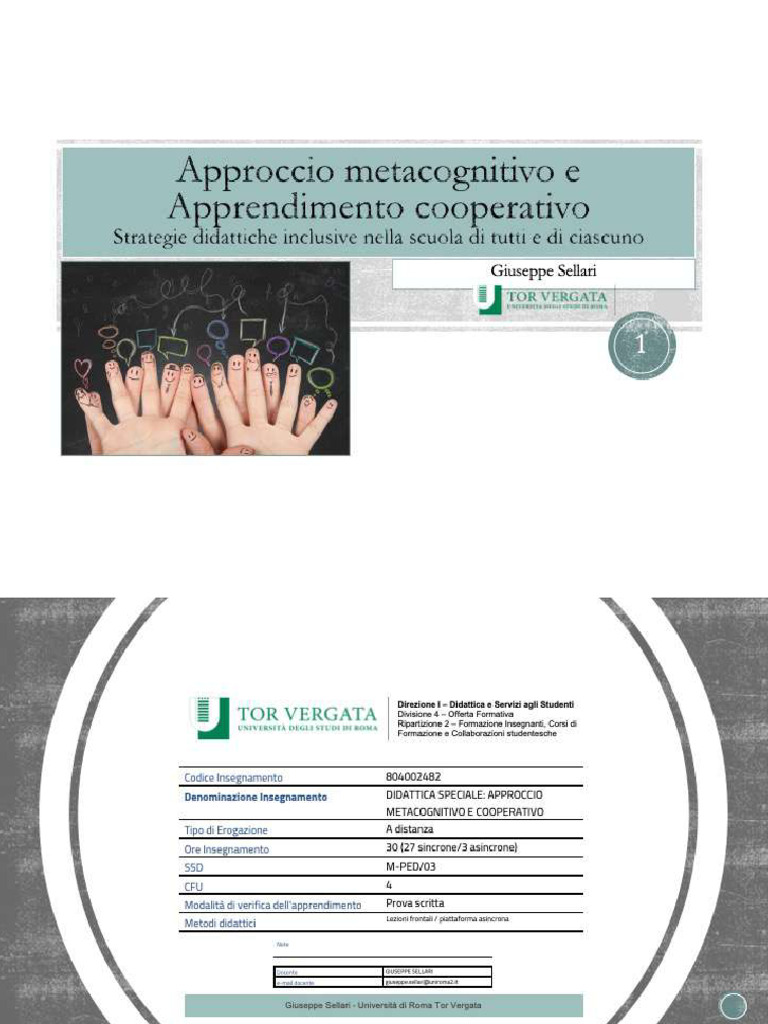 Slide Sellari Lezioni 1-8 | PDF