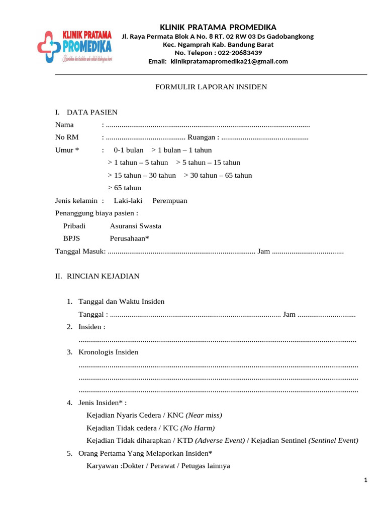 Formulir Laporan Ikp | PDF