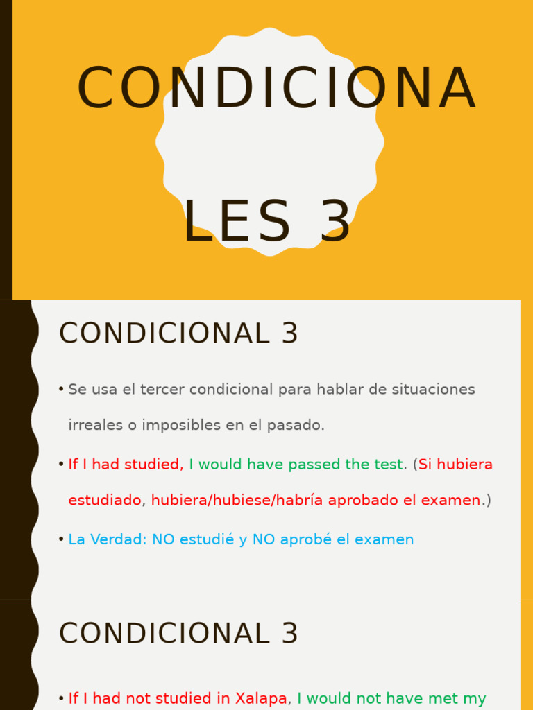 Tercer Condicional: Estructura y Ejemplos | PDF | Lingüística | Gramática