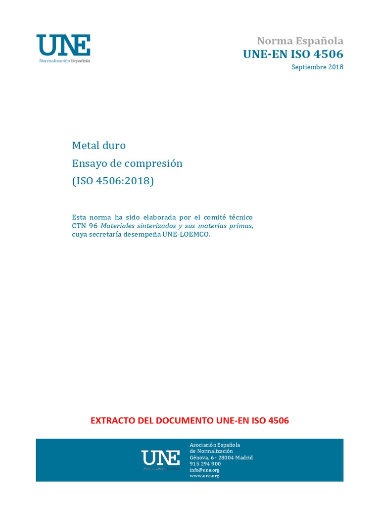 (Ex) Une-En Iso 4506 2018 | PDF | Materiales