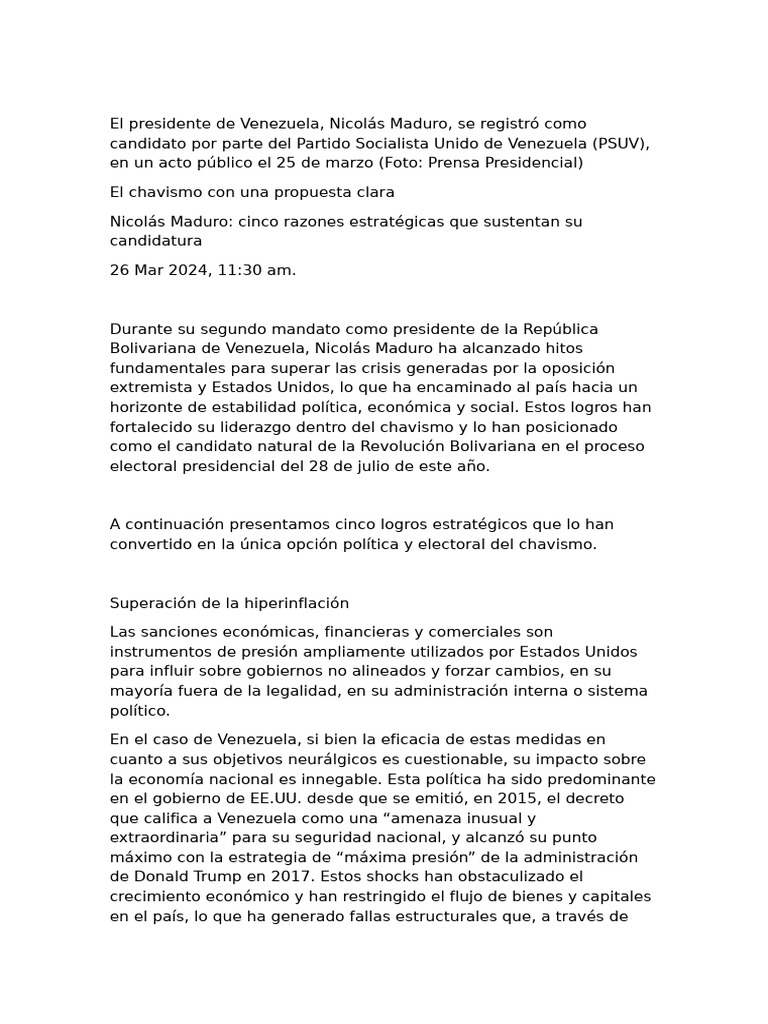 Documentos | PDF | Venezuela | Nicolás Maduro