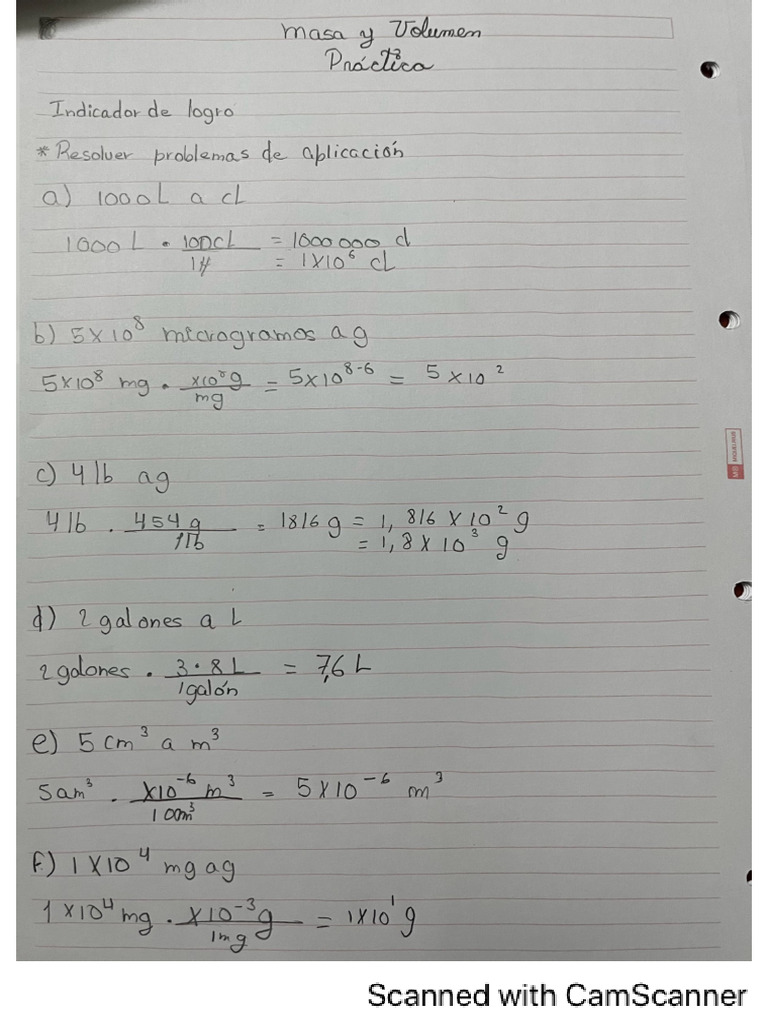 Masa y Volumen | PDF