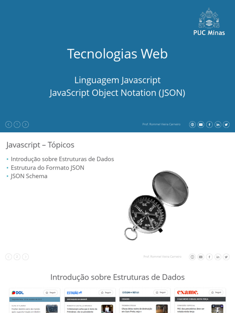 WEB - 05.3 - Linguagem Javascript - JSON | PDF | Informática | Dados de computador