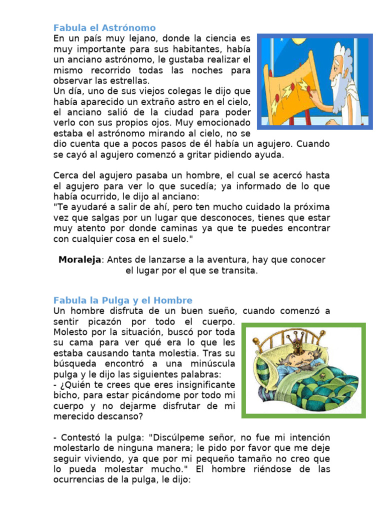 Fábulas con Moralejas para Reflexionar | PDF