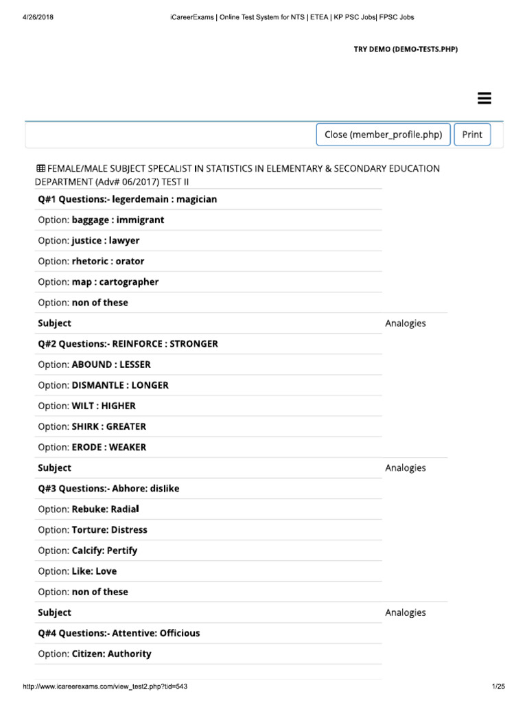 Statistics Test 1 | PDF