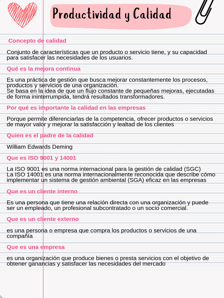 Guía Calidad y Productividad | PDF | Calidad (comercial) | Business