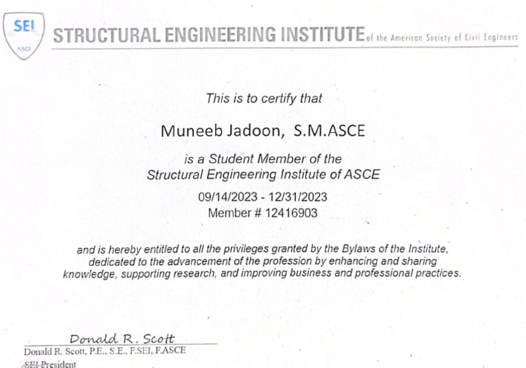 SEI Certificate | PDF