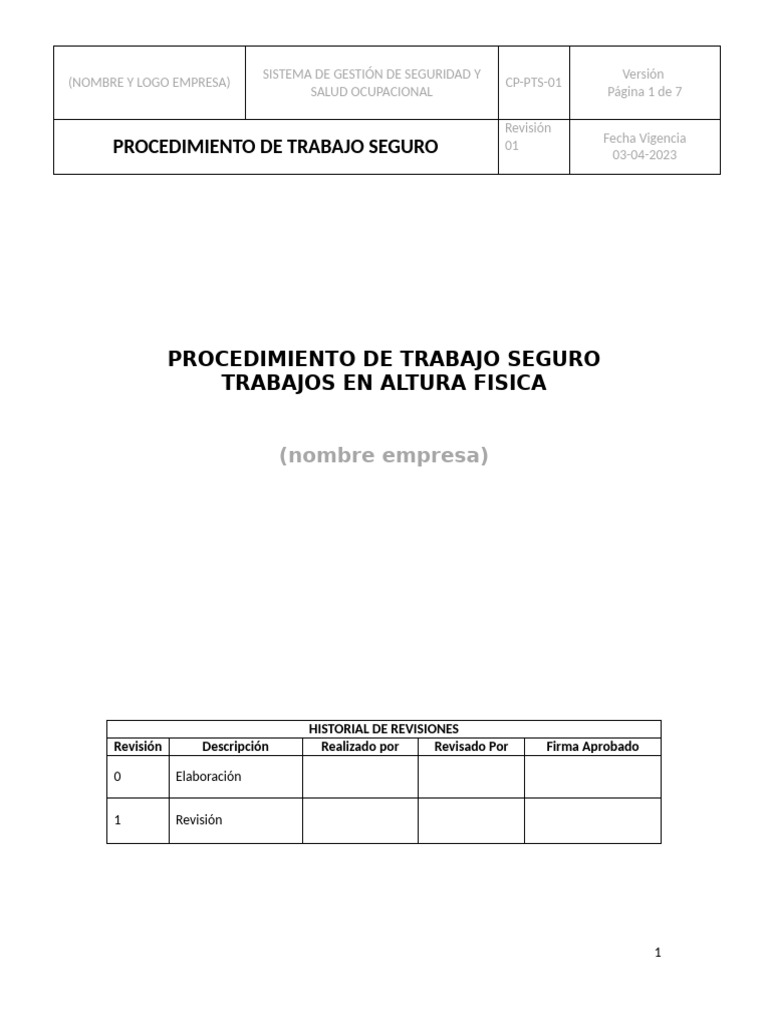SPDC Trabajos en Altura Fisica | PDF | Seguridad y salud ocupacional