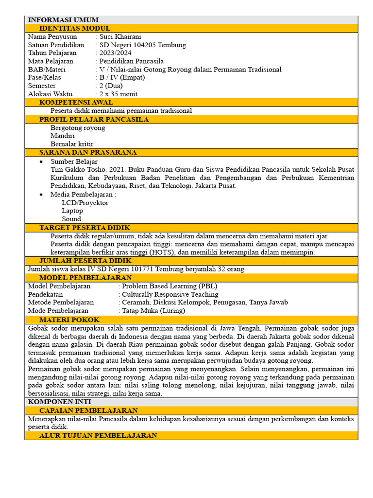 Modul Ajar Pembelajaran Sosial Emosional | PDF | Karier & Perkembangan | Pengembangan Diri