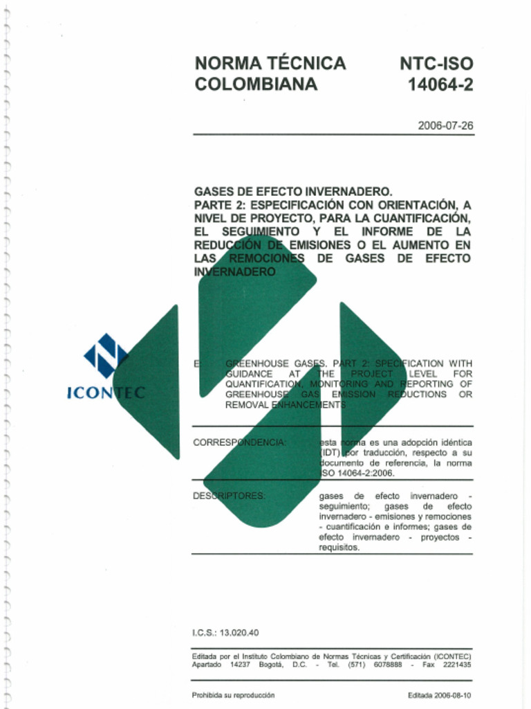 Norma ISO 14064-2 Gases de Efecto Invernadero. Parte 2 | PDF