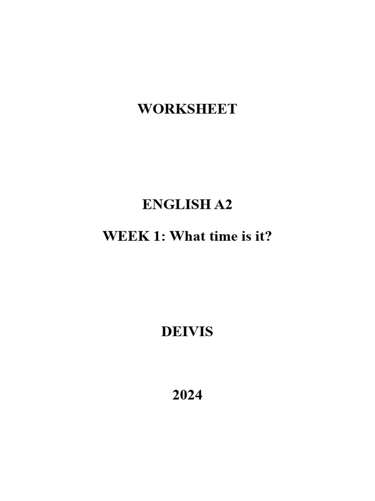 Worksheet - Week 1 | PDF