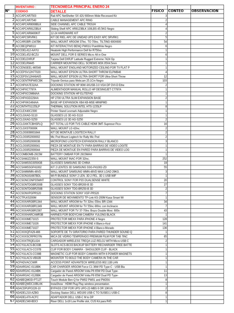 Inventario Enero24 | PDF | Solid State Drive | Computing