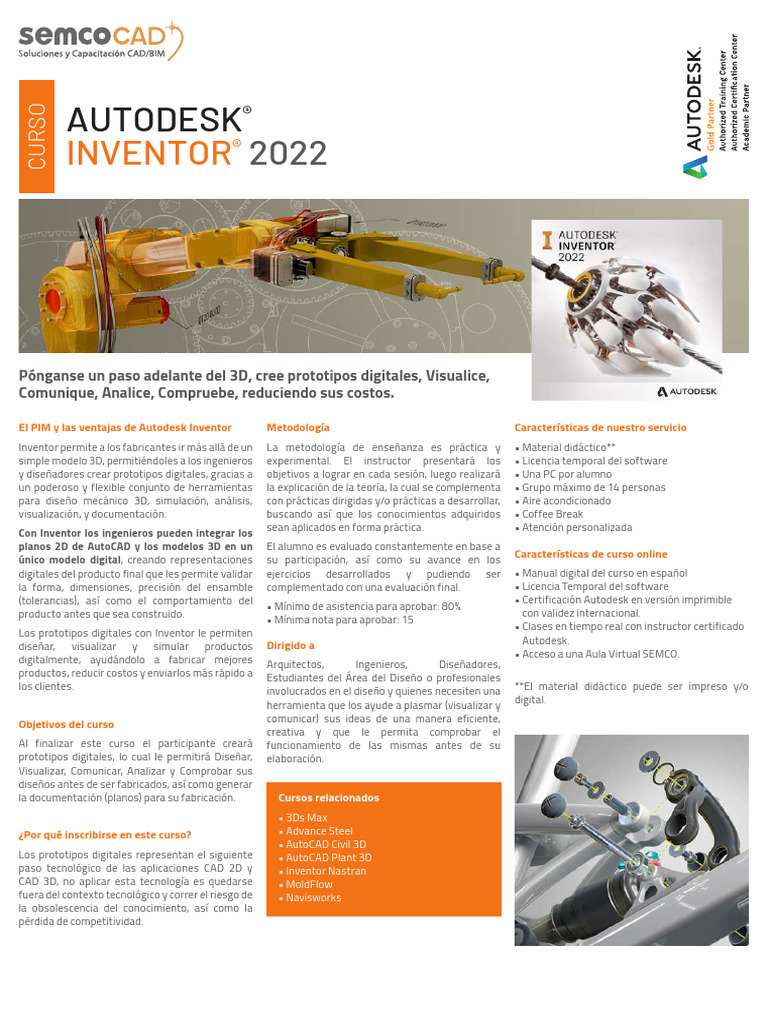 Brochure Autodesk 2022 Inventor | PDF | Software | Ingeniería