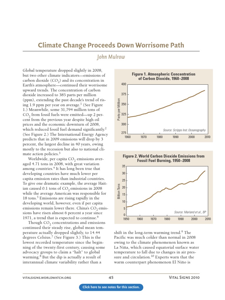 Climate Change Proceeds Down Worrisome Path: John Mulrow | PDF | Carbon ...