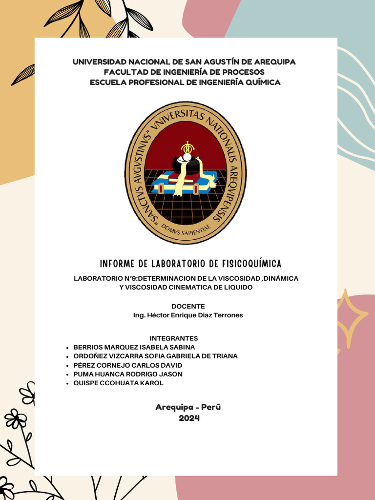 Determinacion de La Viscosidad, Dinamica y Viscosidad Cinematica de ... Determinacion de La Viscosidad, Dinamica y Viscosidad Cinematica de ...