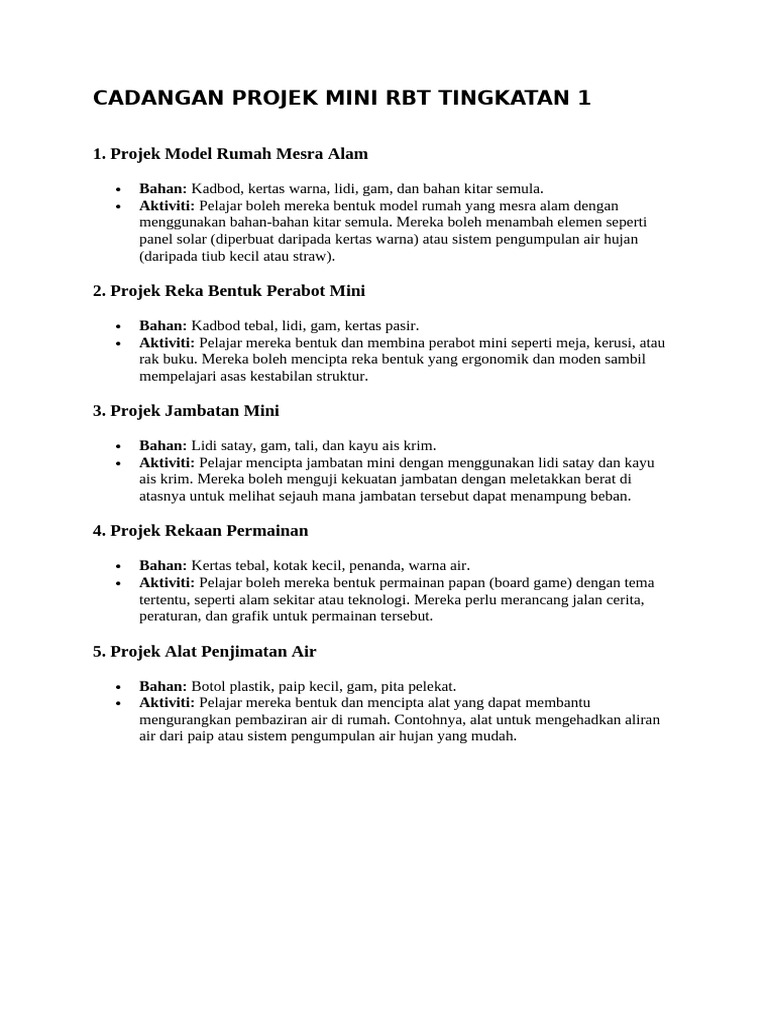 Projek Rbt Tingkatan 1 Bab 1 Rbt Tingkatan 1 Bab 2 Pengurusan Projek - EmriDev
