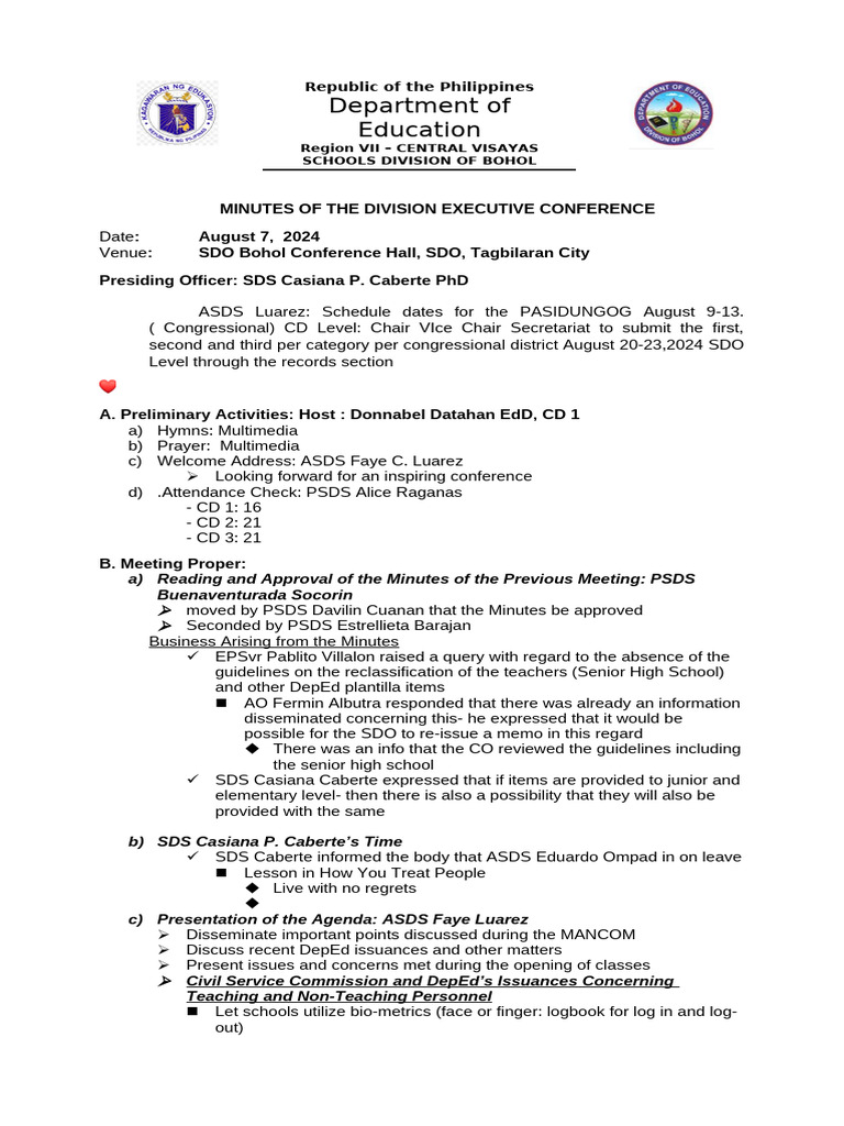 SDO ExeCon August 7 2024 4 | PDF
