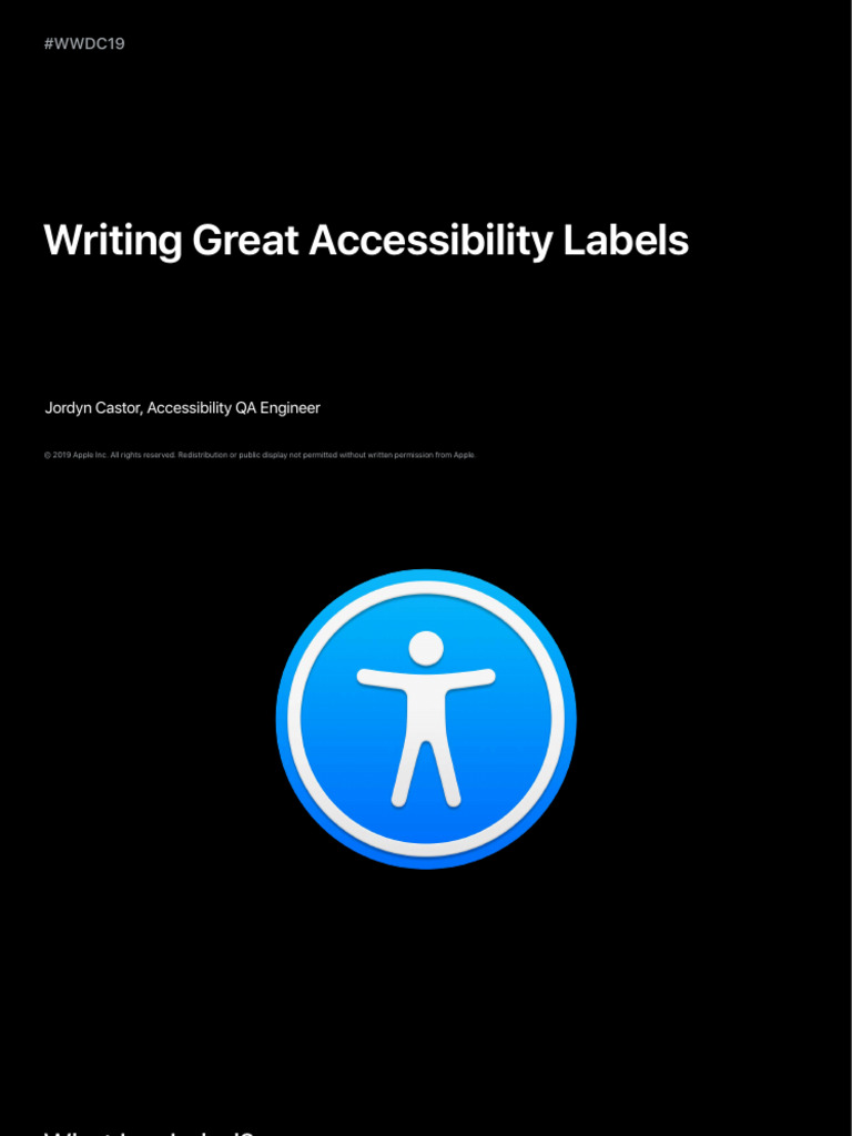 254 Writing Great Accessibility Labels | PDF | System Software | Computing