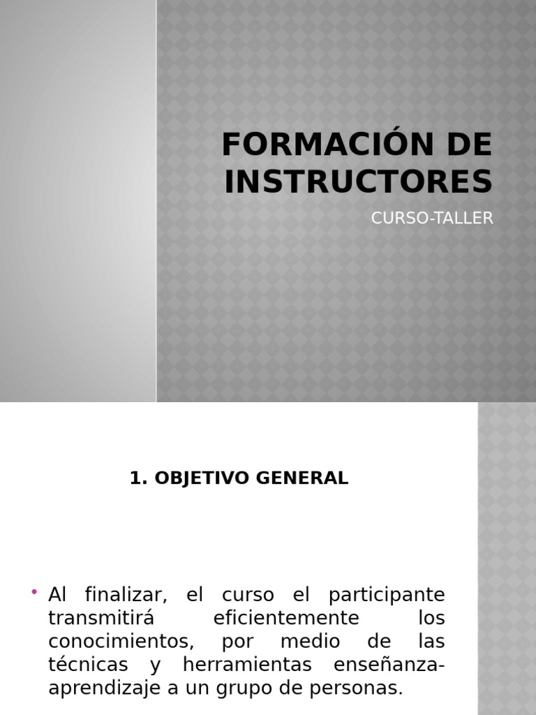 Curso de Formación de Instructores | PDF | Aprendizaje | Evaluación