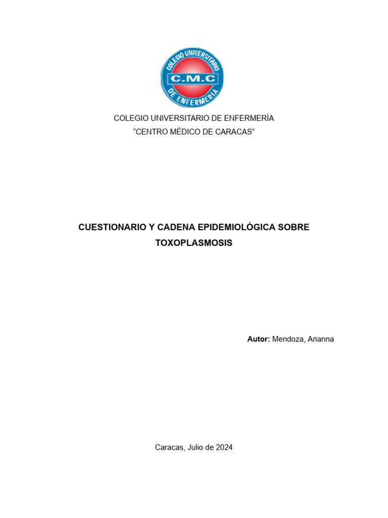 Cuestionario y Cadena Epidemiológica de La Toxoplasmosis | PDF ...