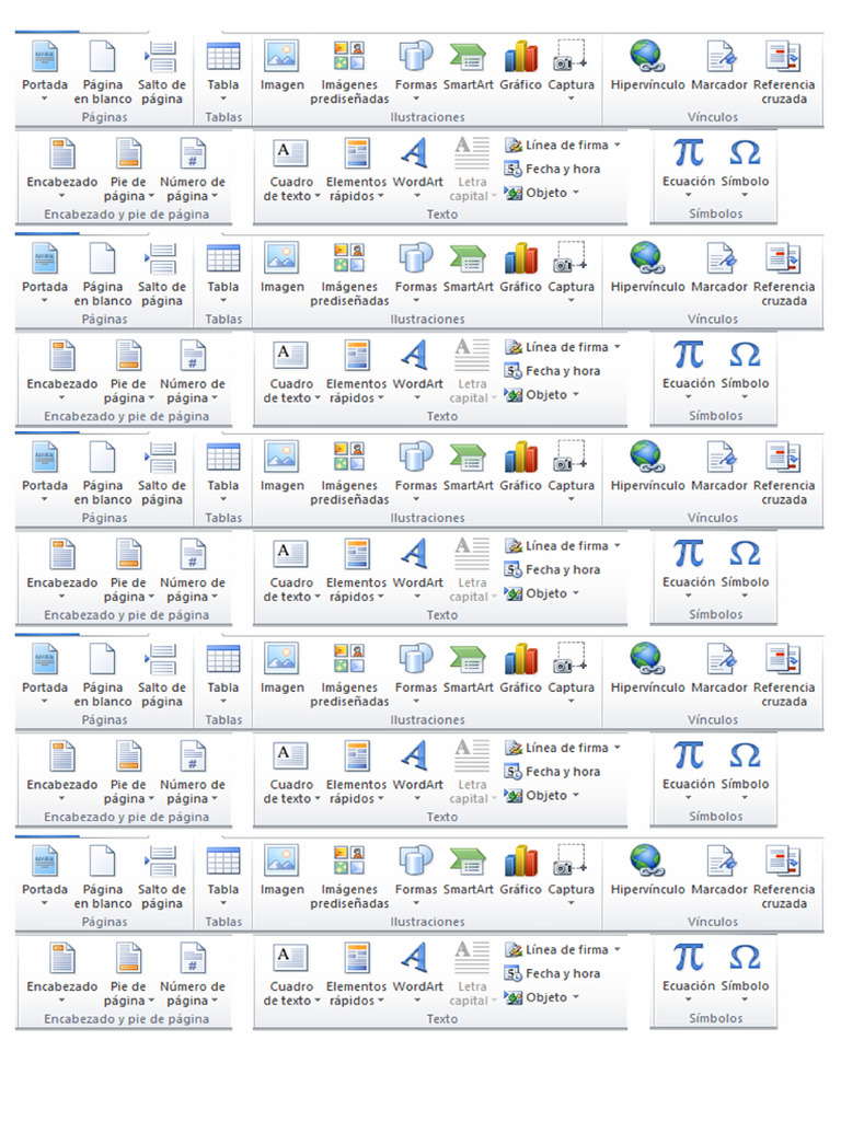 Menú Insertar Word | PDF