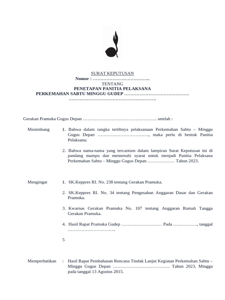 Surat Keputusan Pramuka Persari | PDF | Olahraga & Rekreasi