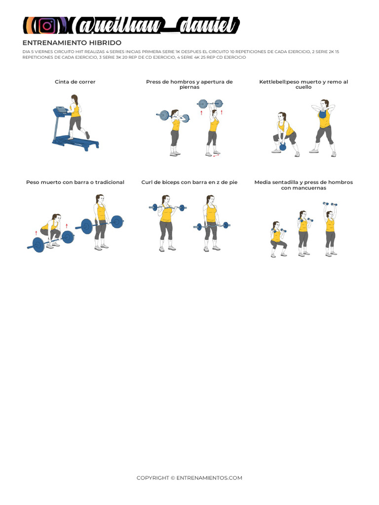 entrenamiento-hibrido dia 4 | PDF | Entrenamiento con pesas