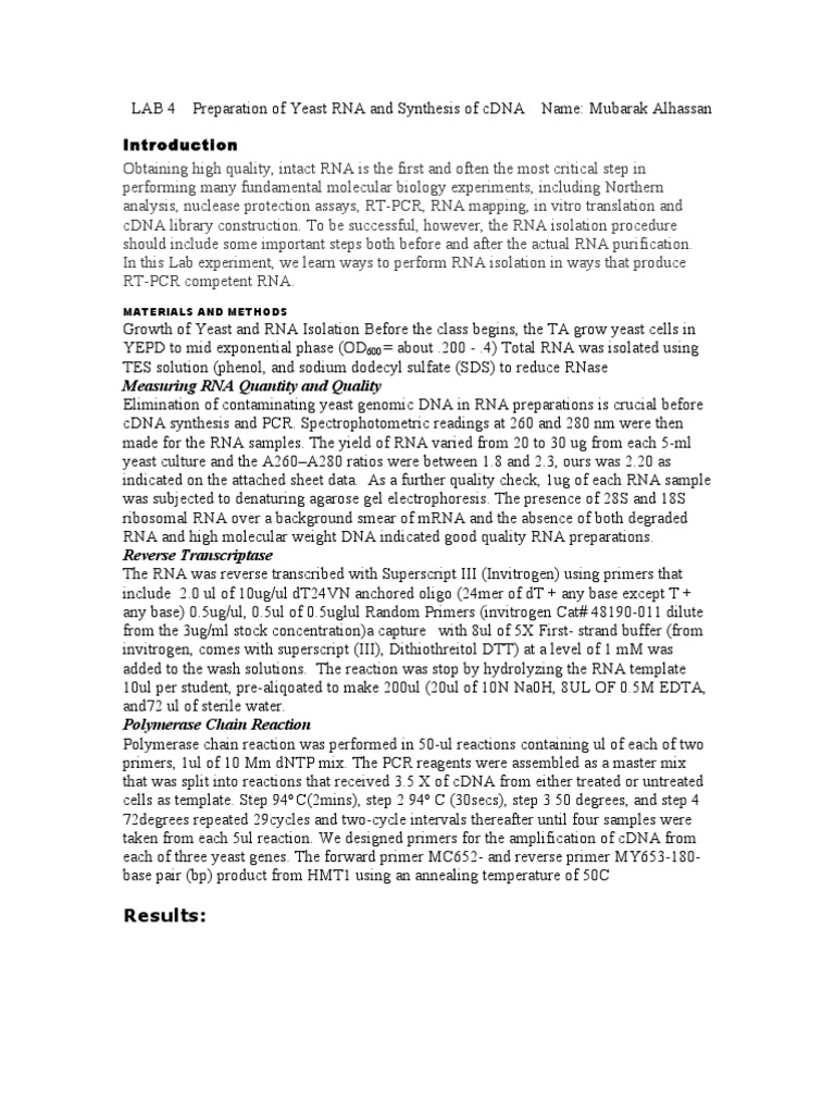 True Lab 4 | PDF | Polymerase Chain Reaction | Primer (Molecular Biology)