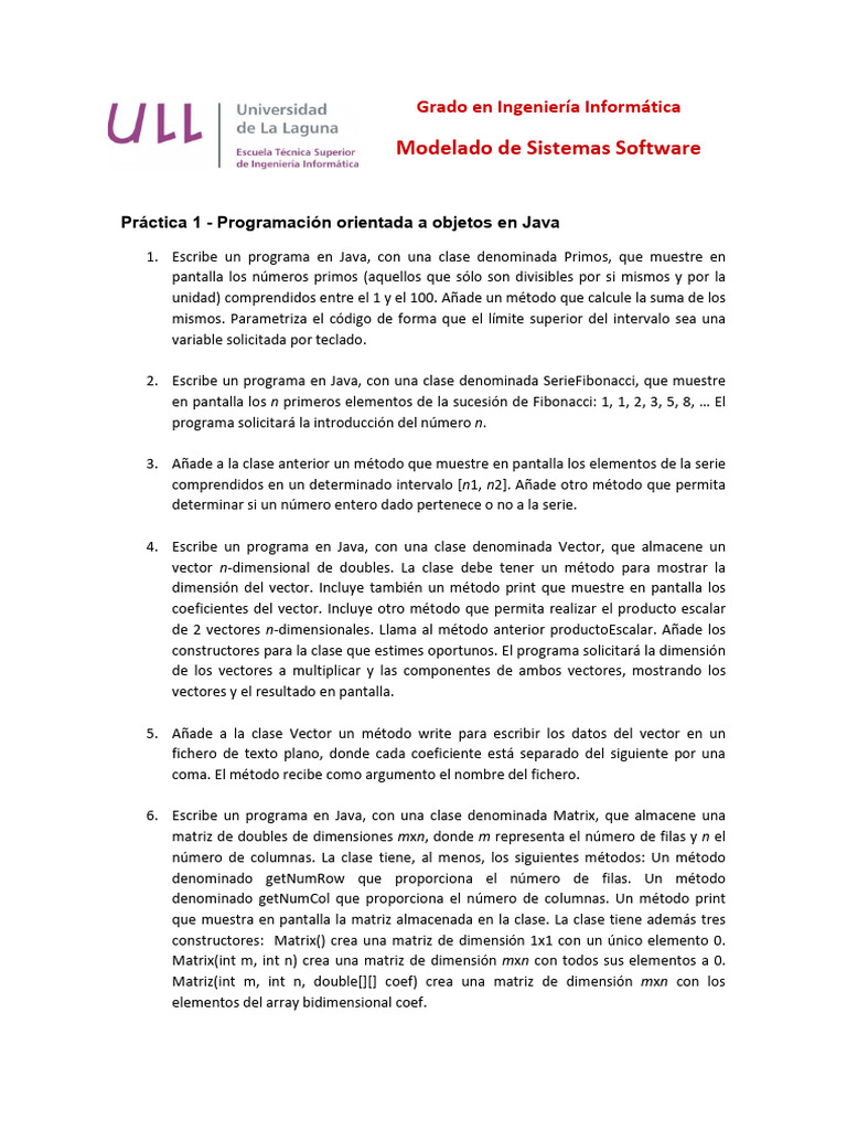Programacion Orientada A Objetos En Java Pdf Matriz Matemáticas Java Lenguaje De