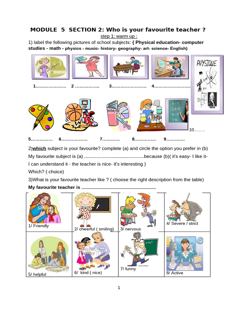 Who Is Your Favourite Teacher Etude | PDF | Adverb | Classroom