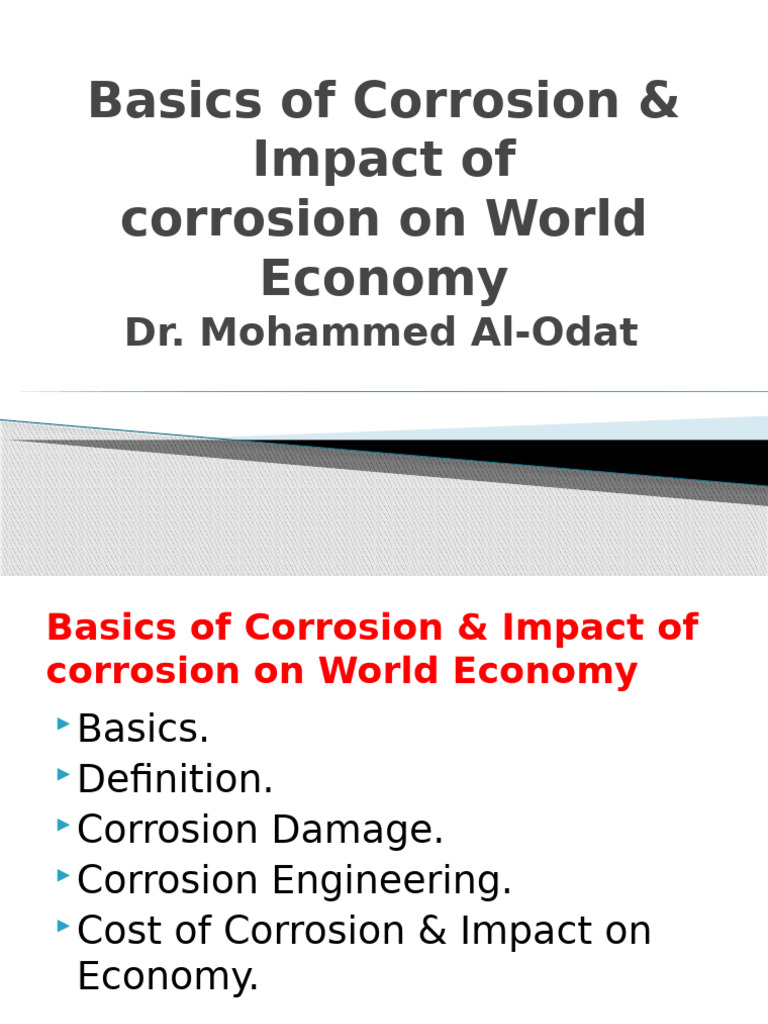 04-Basics of Corrosion & Impact of | PDF | Corrosion | Electrochemistry