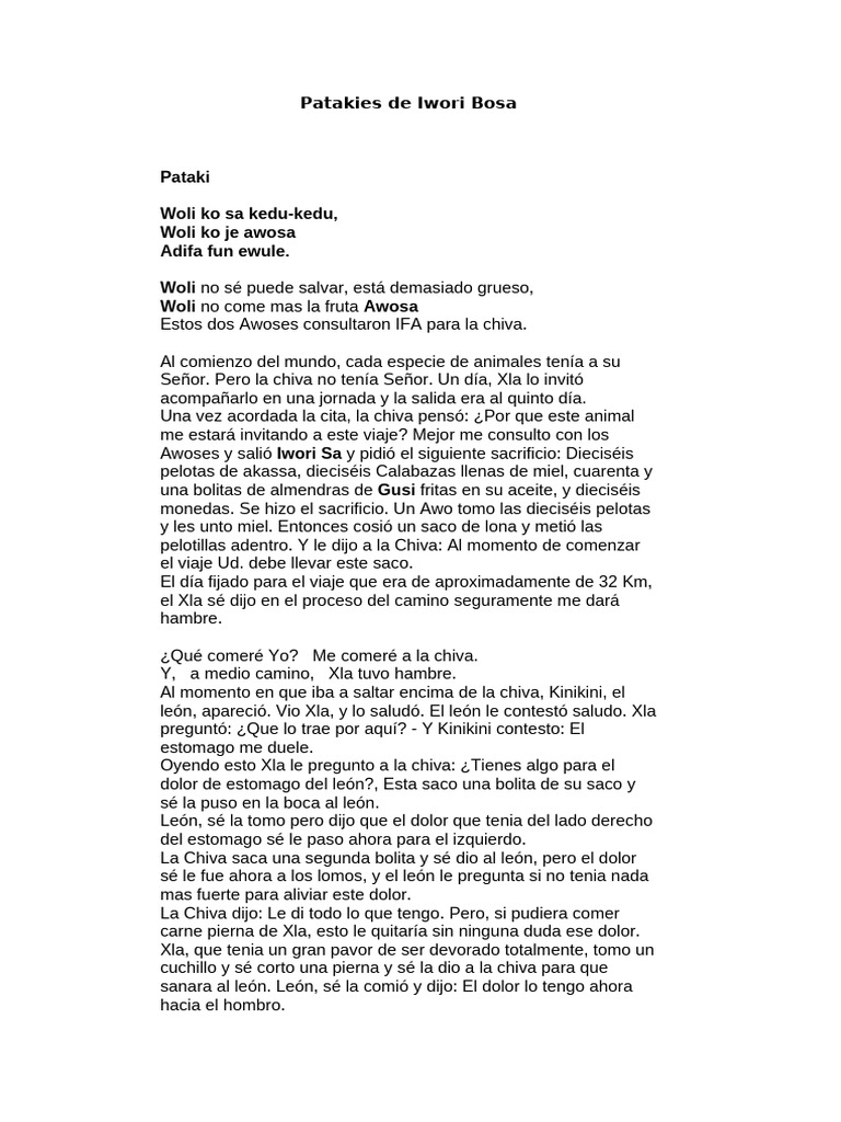 Patakies Iwori Bosa | PDF