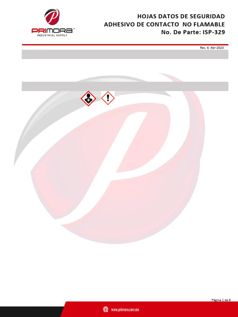 Isp 329 Msds | PDF | Agua | Combustión