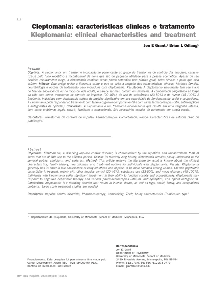 Cleptomania: Características e Tratamento | PDF | Roubo | Distúrbio mental