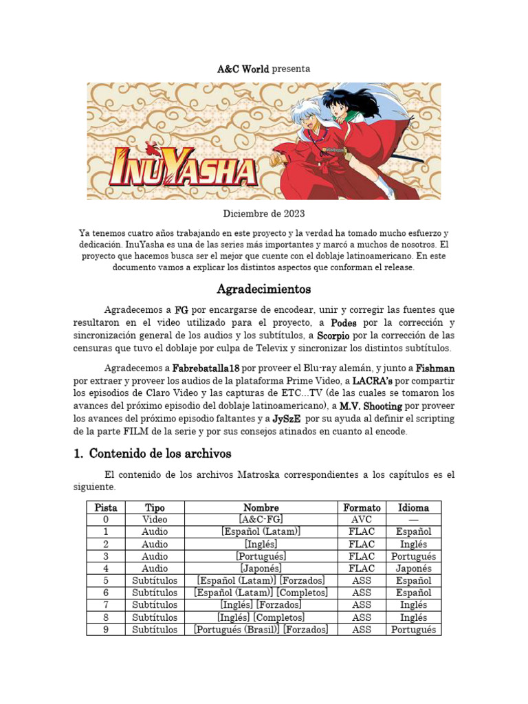 Inuyasha 01 Original | PDF | Blu Ray | Conversor analógico a digital