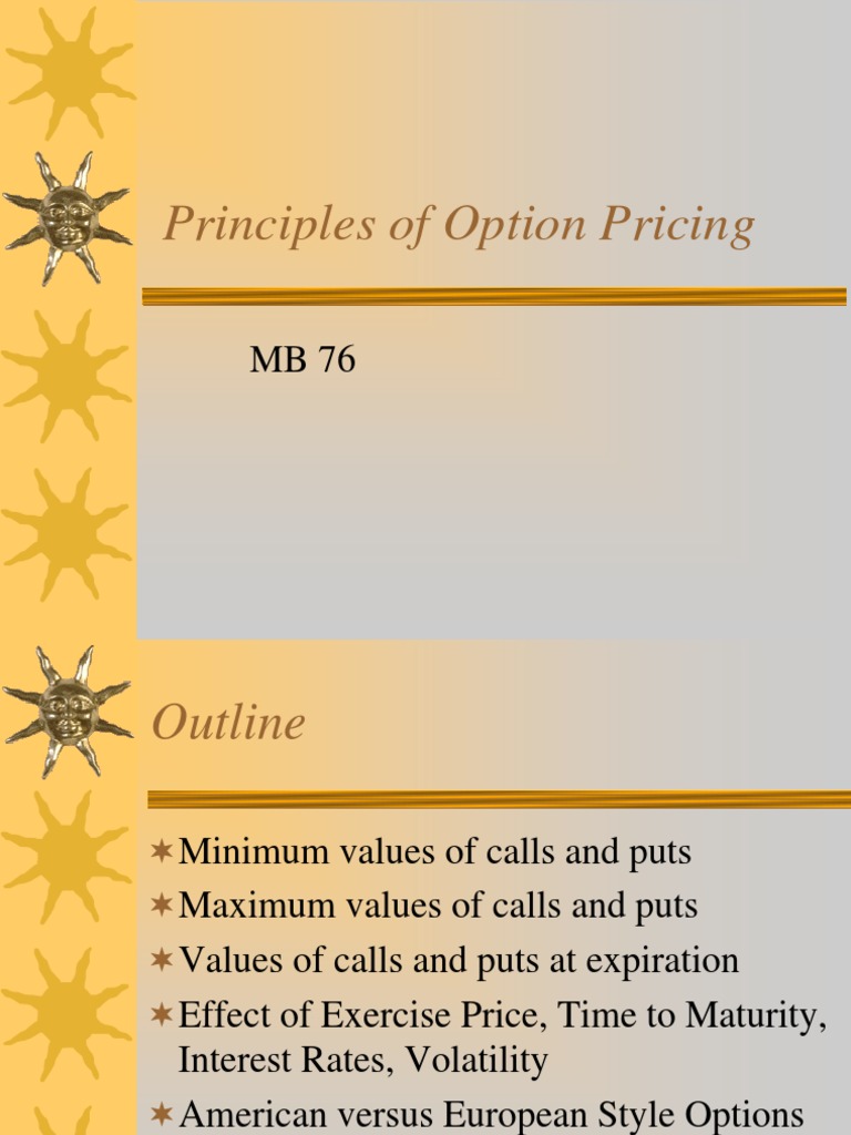 Principles of Option Pricing | PDF | Moneyness | Option (Finance)