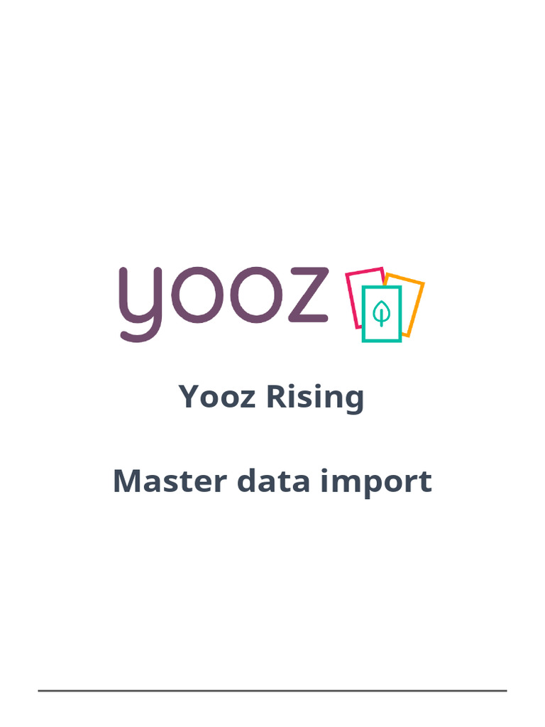 YoozRising MasterData Specifications EN | PDF | Comma Separated Values | Xml
