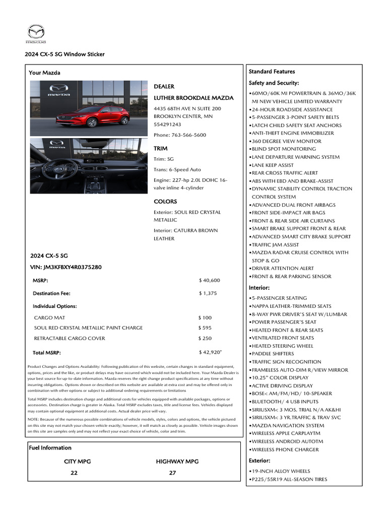 JM3KFBXY4R0375280 Windowsticker | PDF | Airbag | Private Transport