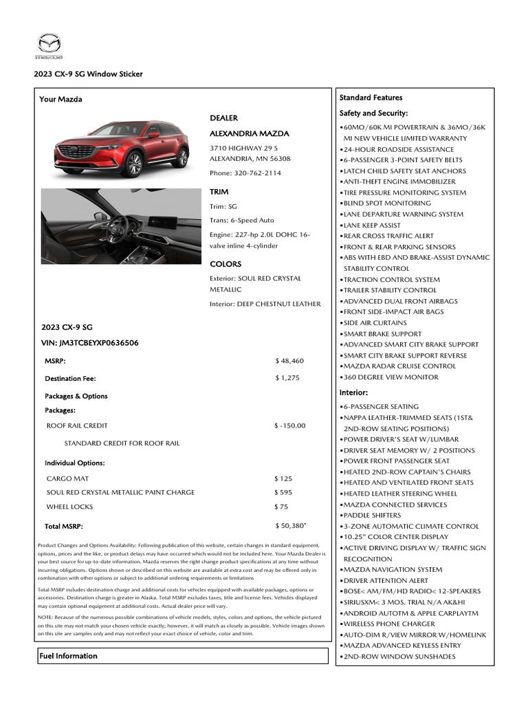 JM3TCBEYXP0636506 Windowsticker | PDF | Airbag | Automotive Technologies