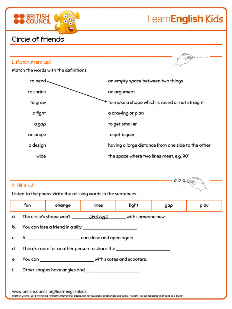 Poems Circle of Friends Worksheet | PDF | Home & Garden