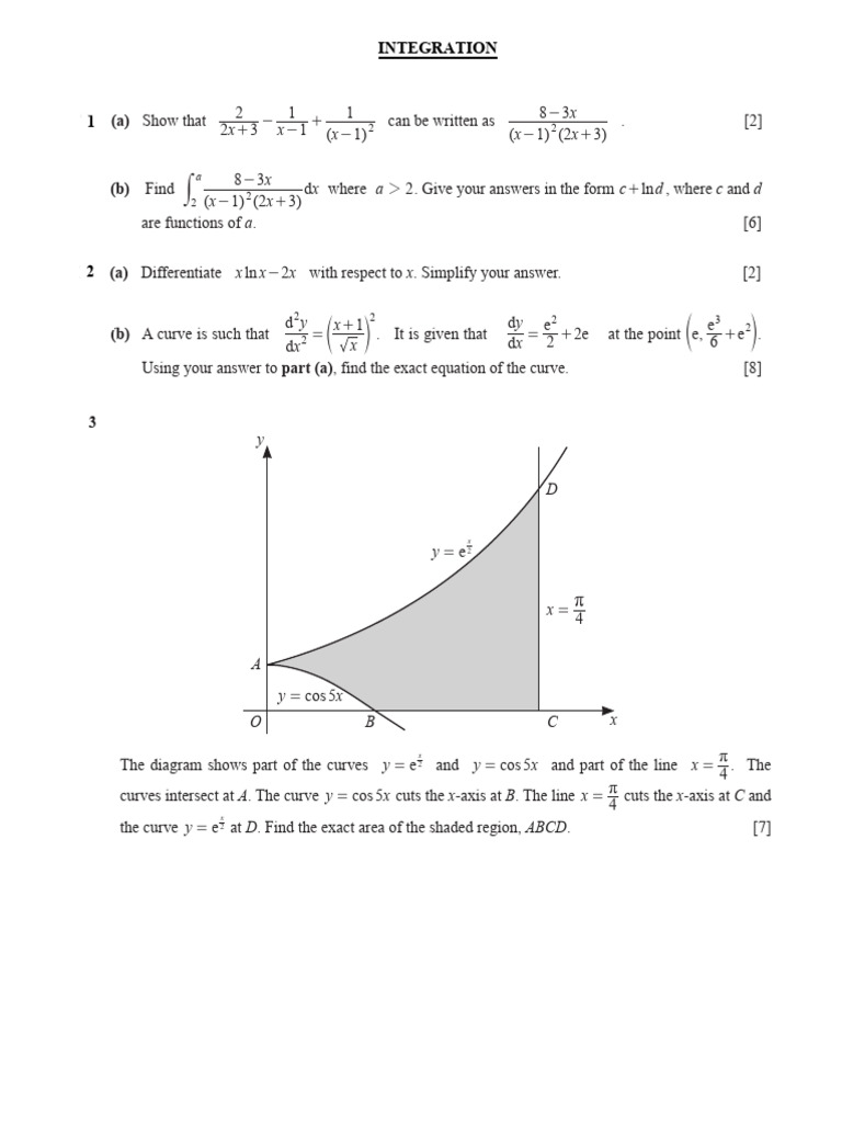 Chap 15 Integration Pdf Cartesian Coordinate System Line Geometry