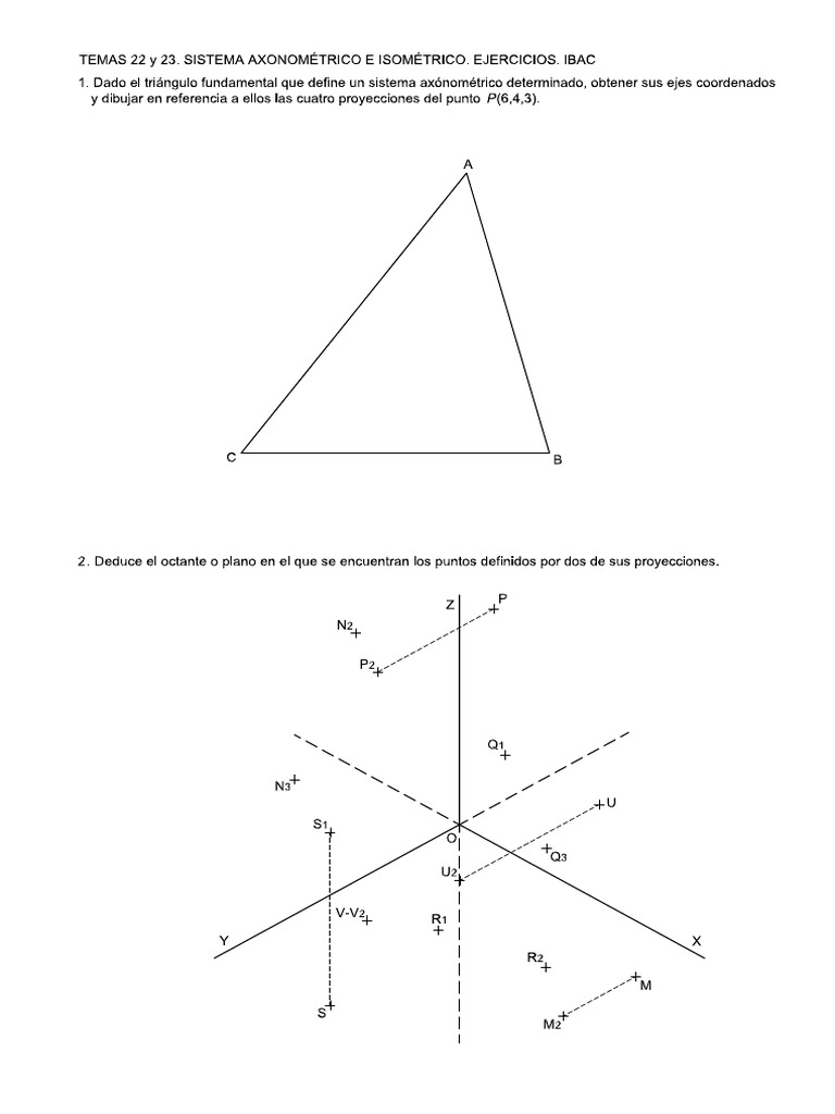 Temas 22-23. Sistema Axonométrico-Isométrico. Ejercicios(s) 2 | PDF