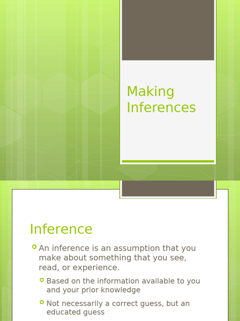 Making Inferences Power Point | PDF | Inference | Cognitive Science
