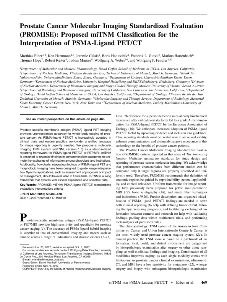 Promise Psma Pet CT | PDF | Medical Imaging | Prostate Cancer