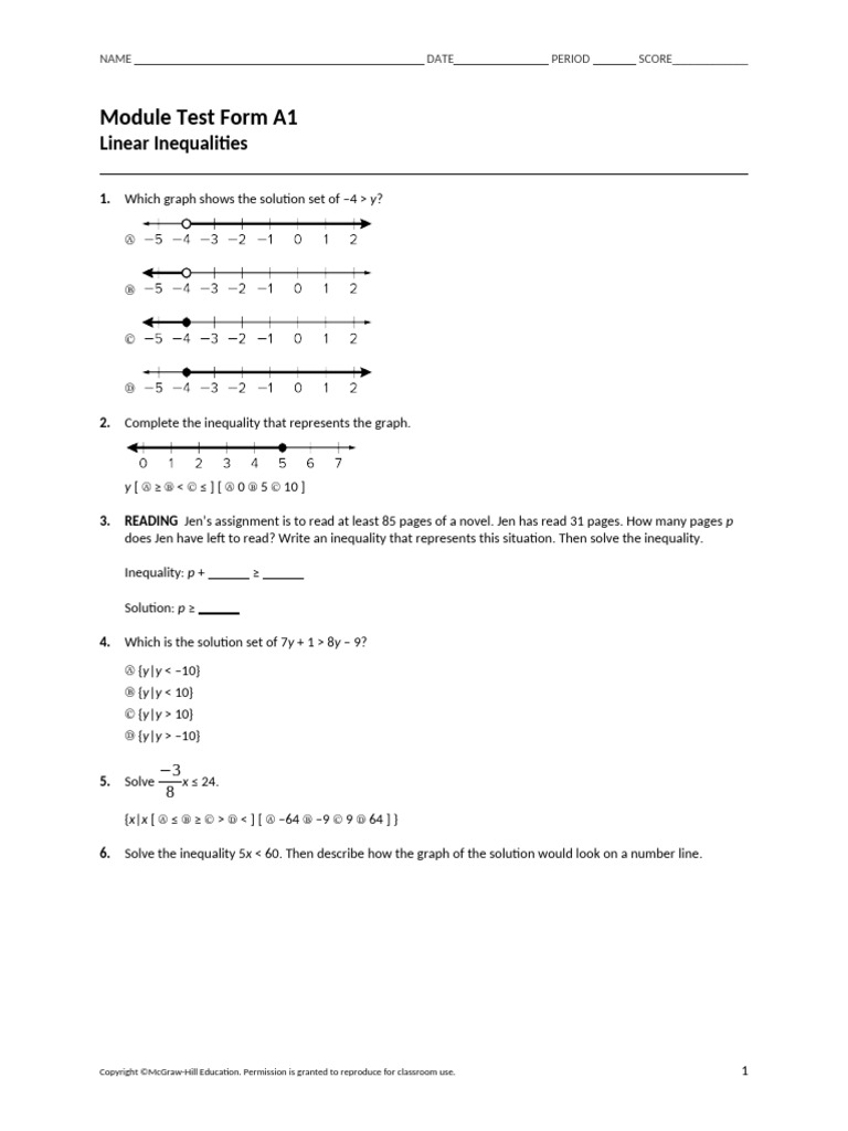 A1m06 Form A1 | PDF | Inequality (Mathematics) | Applied Mathematics