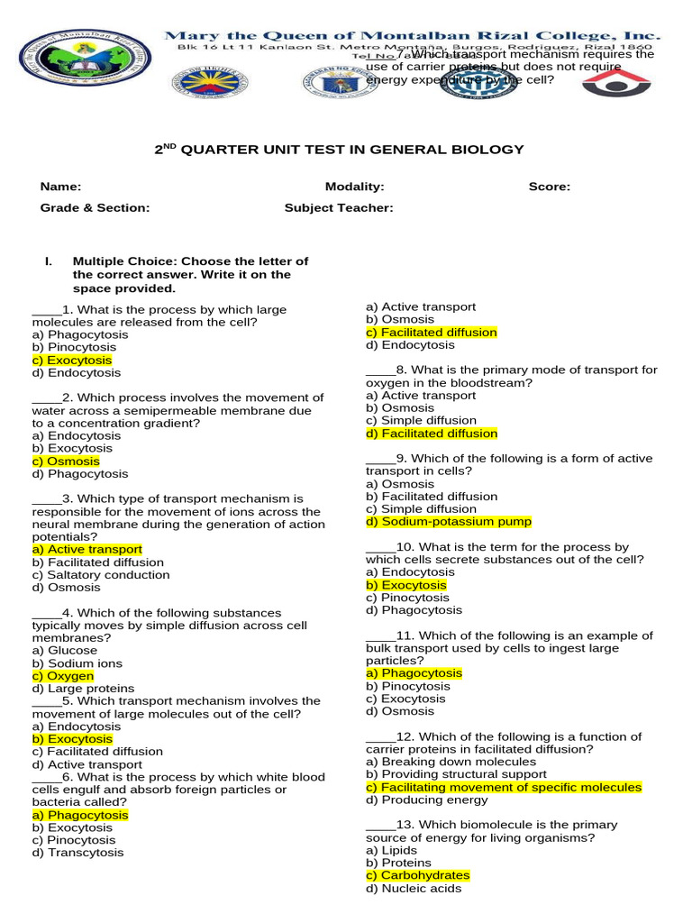2023 Keystone Biology Practice Test | PDF | Cellular Respiration ...