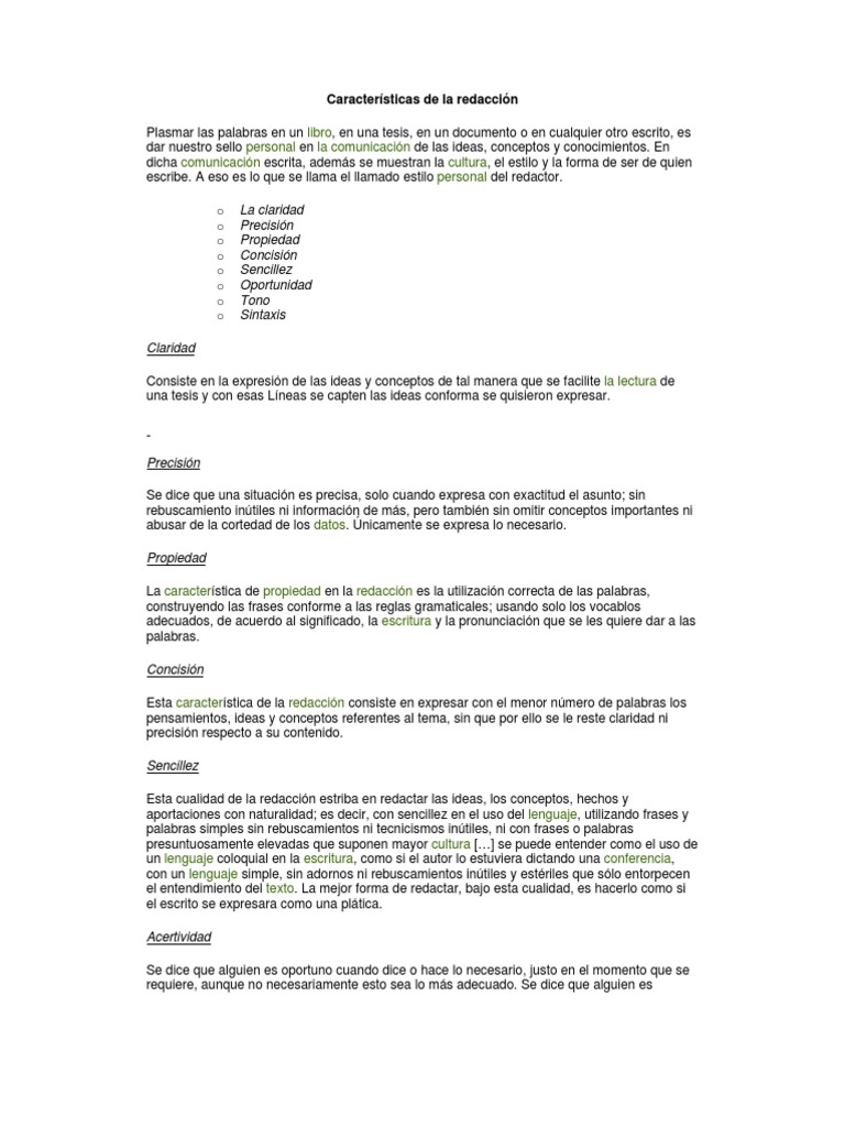 Características de La Redacción | PDF