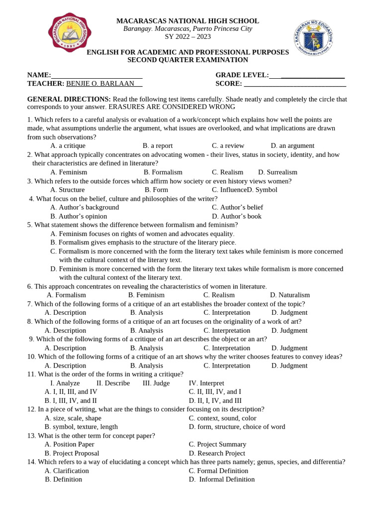 2nd TOS-PerDev | PDF | Concept | Essays