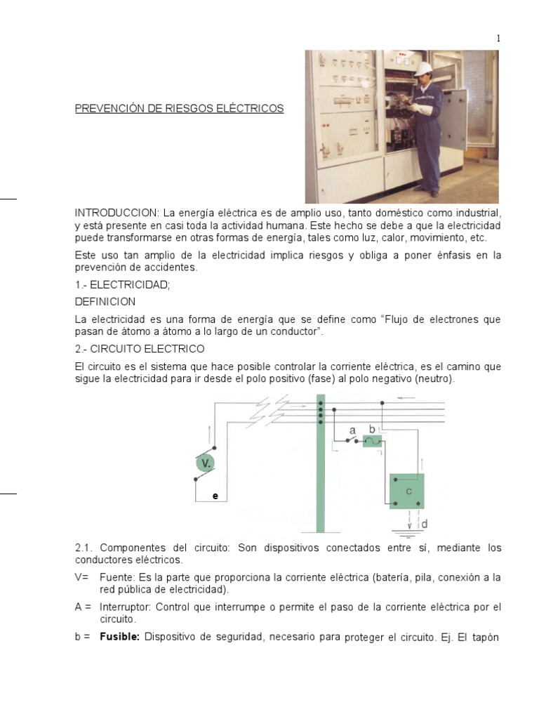 Prevencion De Riesgos Electricos Pdf Corriente Eléctrica Electricidad